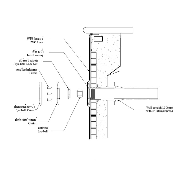 Wall Inlet for Liner / Fiberglass Pool | Pool Pro&Lab